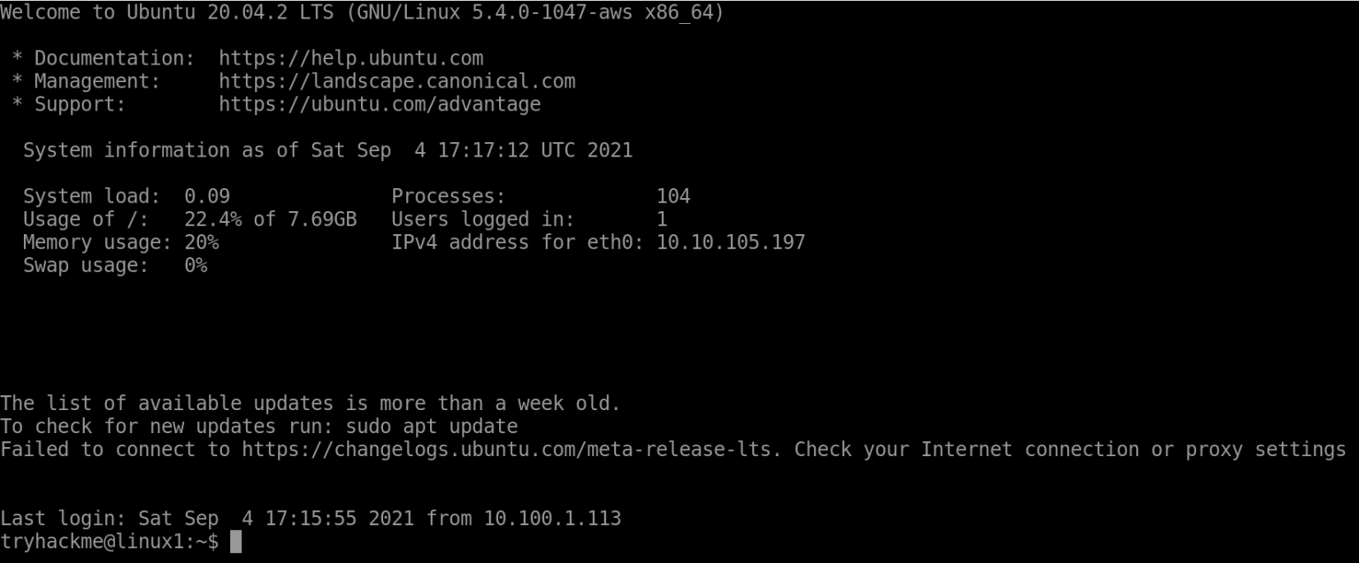 TryHackMe - Linux Fundamentals Part 1 - Complete Walkthrough ...